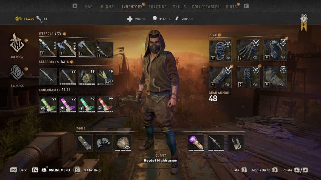 Carry over your Nightrunner equipment | Dying Light 2 Mod